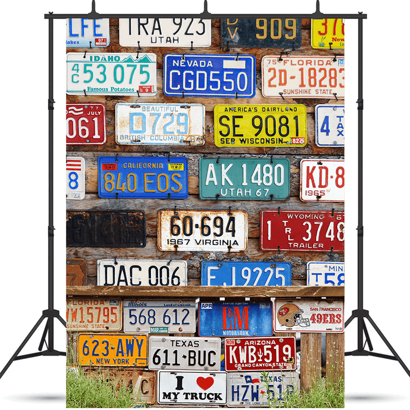 American Historical License Plate Background Backdrop SBH0569 ...