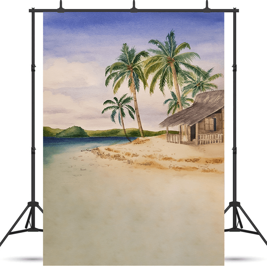 Tropical Paradise Landscape Backdrop for Photo SBH0583 – Starbackdrop