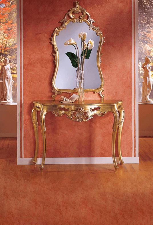 Classical Design with Ornate Mirror and Carved Table Backdrop SBH0738 ...