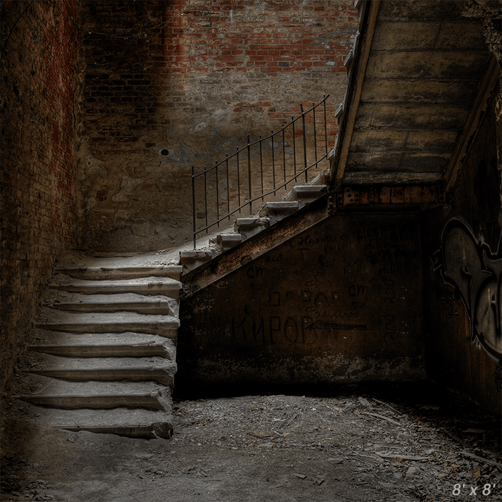 Historic Stairway Backdrop for Grunge Photography SBH0305 – Starbackdrop