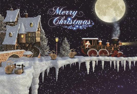Buy Vintage Castle Snowflake Winter Merry Christmas Backdrop Online ...