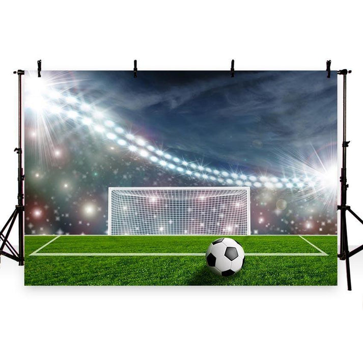 Football Sports Under Bright Lights Backdrop Football Field Photograph ...