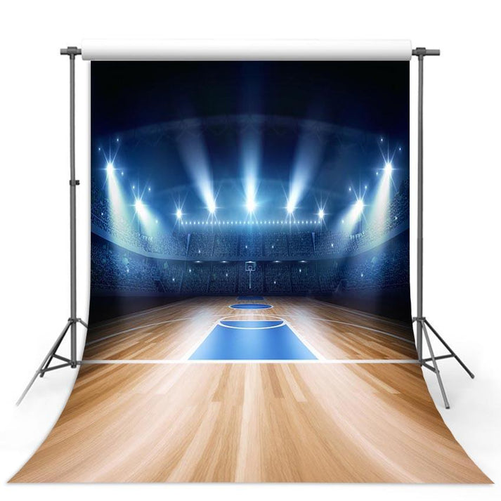 Buy Night Stadium Wood Floor Backdrop Basketball Field Photography ...