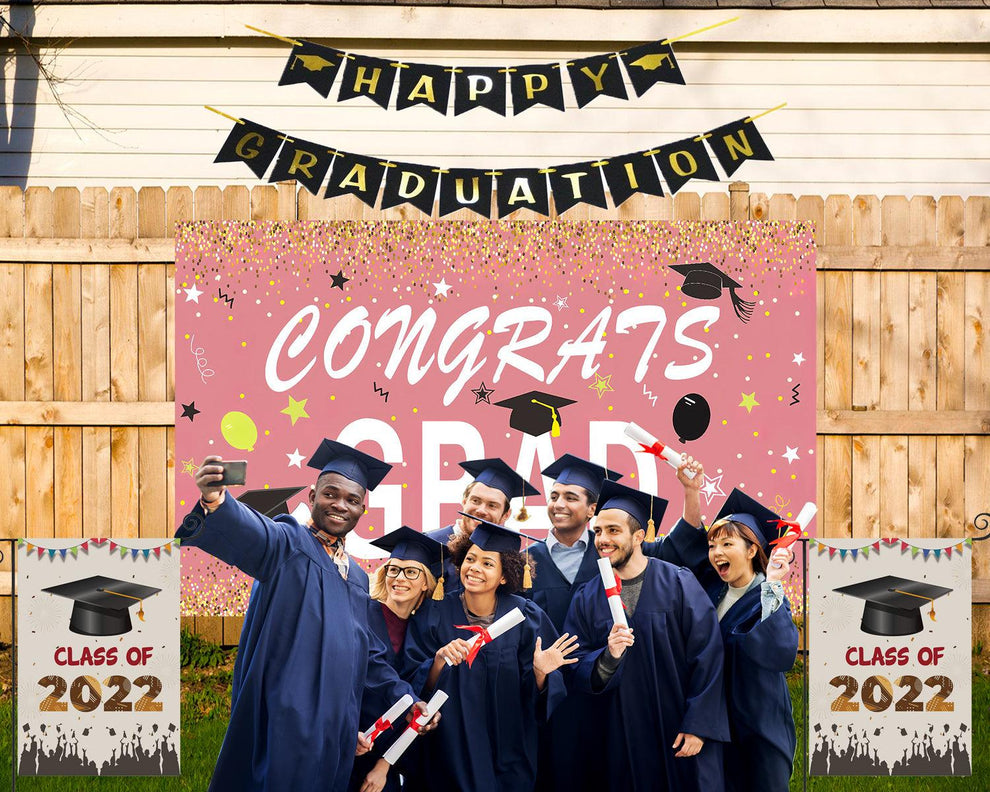Graduation Celebration Backdrop Graduation Pink Background Graduation ...