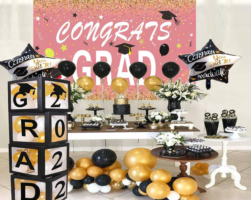 Graduation Celebration Backdrop Graduation Pink Background Graduation ...